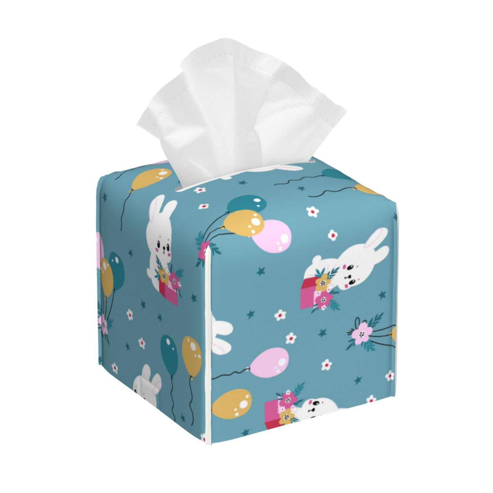 Tissue Rabbit And Balloon Box Cover Holder, Square by Xecao - Leather ...
