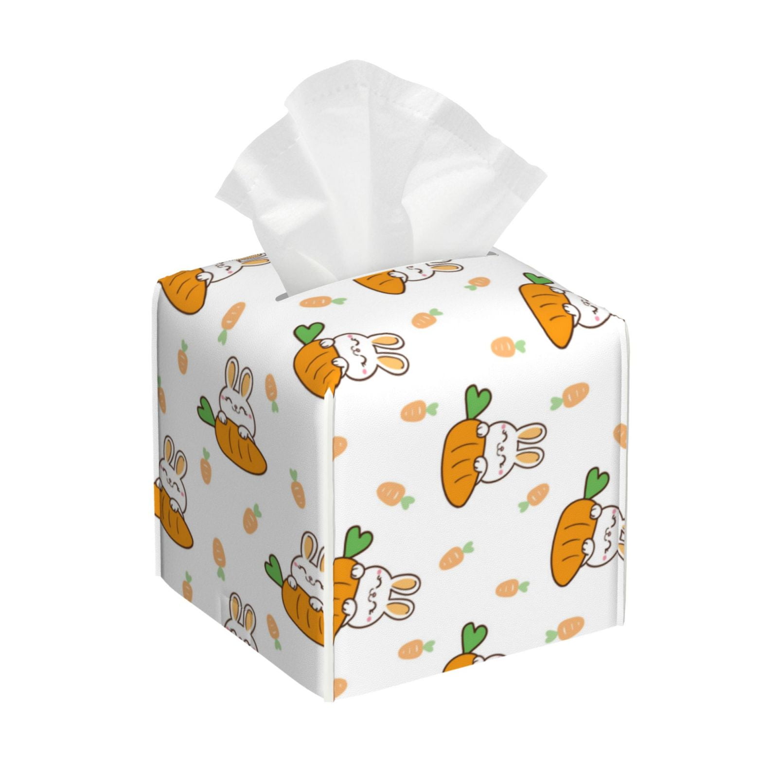Tissue Rabbit And Carrot Box Cover Holder, Square by Xecao - Leather ...