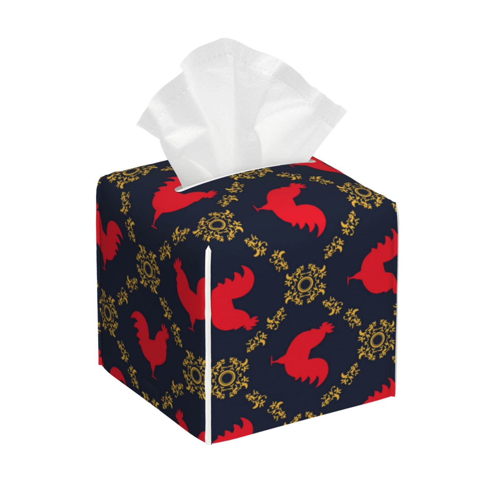 Tissue Red Rooster Box Cover Holder, Square by Xecao - Leather ...