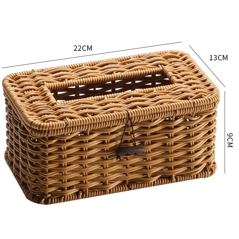 Tissue box living room household Simple imitation rattan drawer box ...