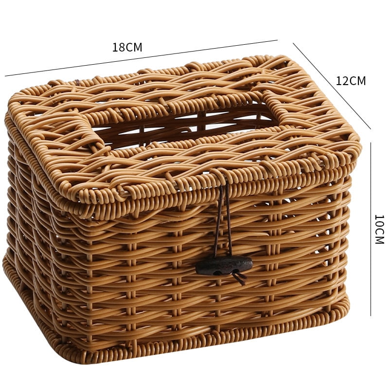 Tissue box living room household Simple imitation rattan drawer box ...