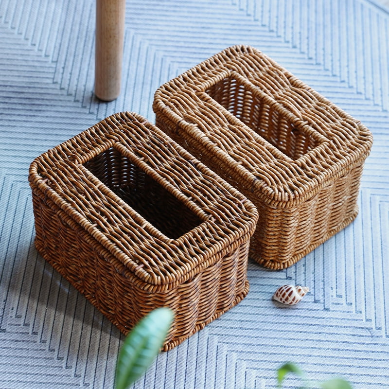 Tissue box living room household Simple imitation rattan drawer box ...