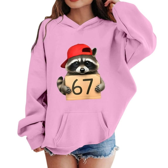 Tisuna 67 Hoodie For Girls Boys Child Cartoon Print Long Sleeve Hooded ...