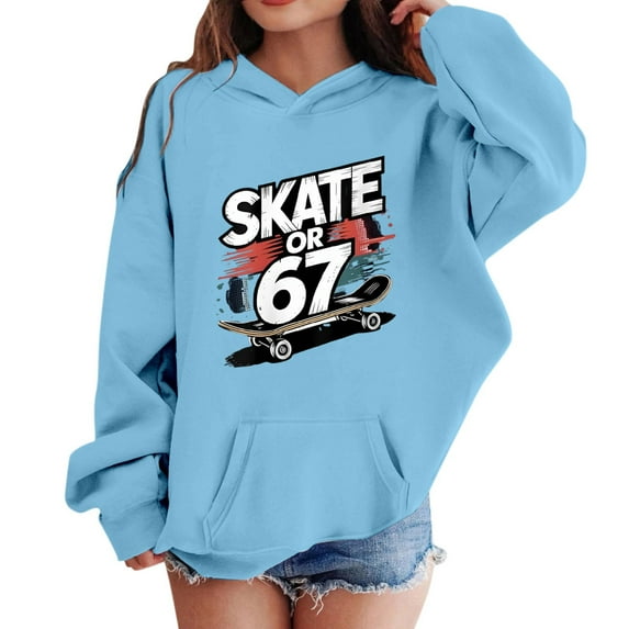 Tisuna 67 Hoodie For Girls Boys Child Cartoon Print Long Sleeve Hooded ...