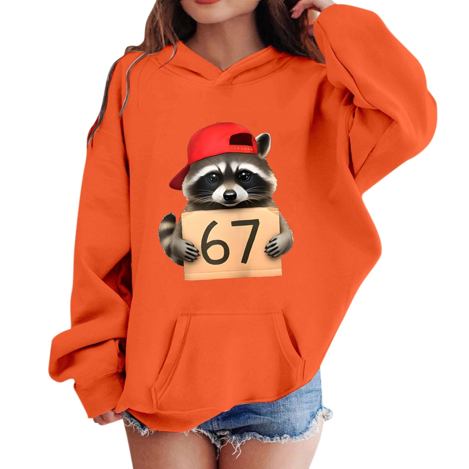 Tisuna 67 Hoodie For Girls Boys Child Cartoon Print Long Sleeve Hooded ...