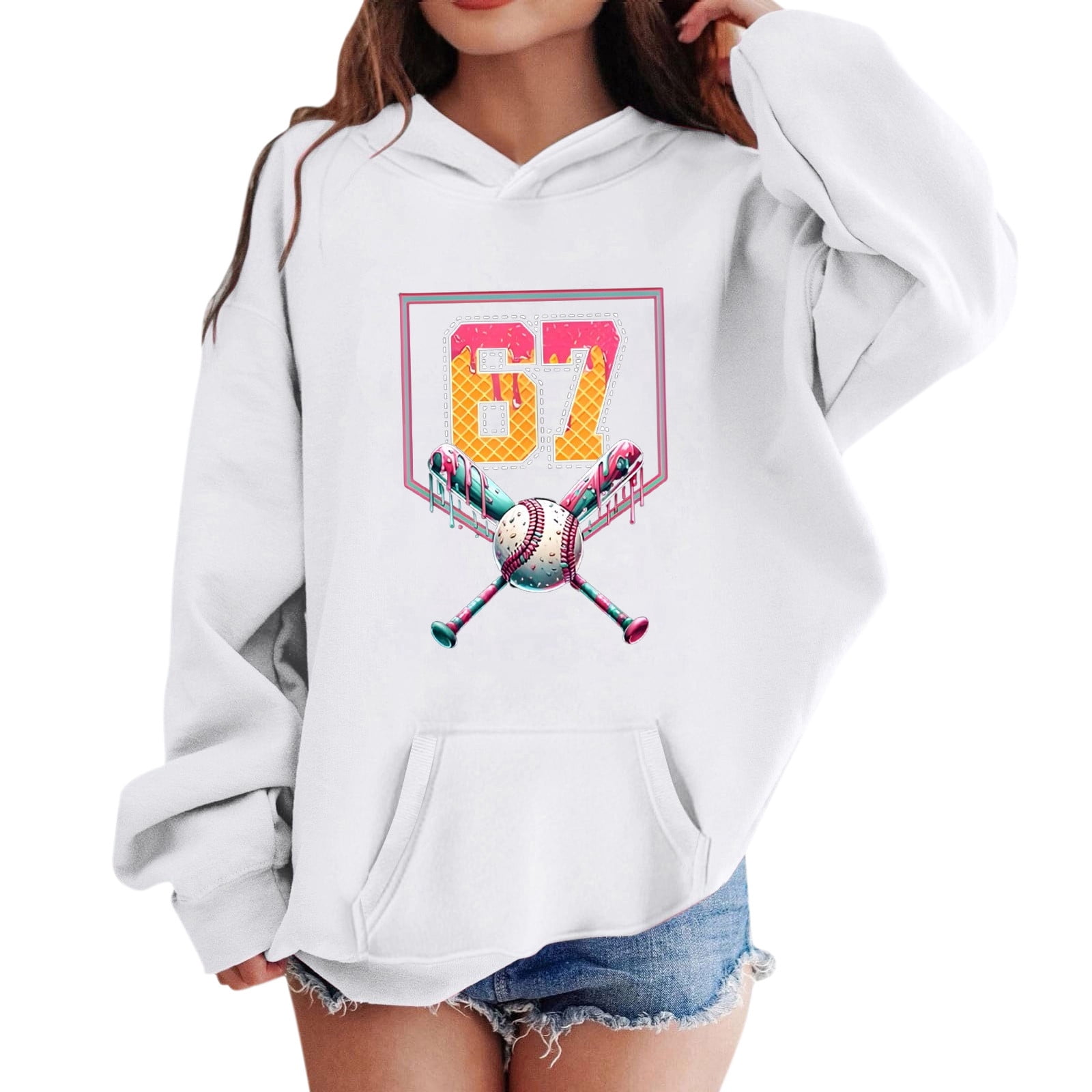 Tisuna 67 Hoodie For Girls Boys Child Cartoon Print Long Sleeve Hooded ...