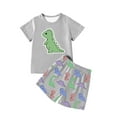Tisuna Boy'S Summer Clothing Set Child Dinosaur Print Short Sleeve Crew ...