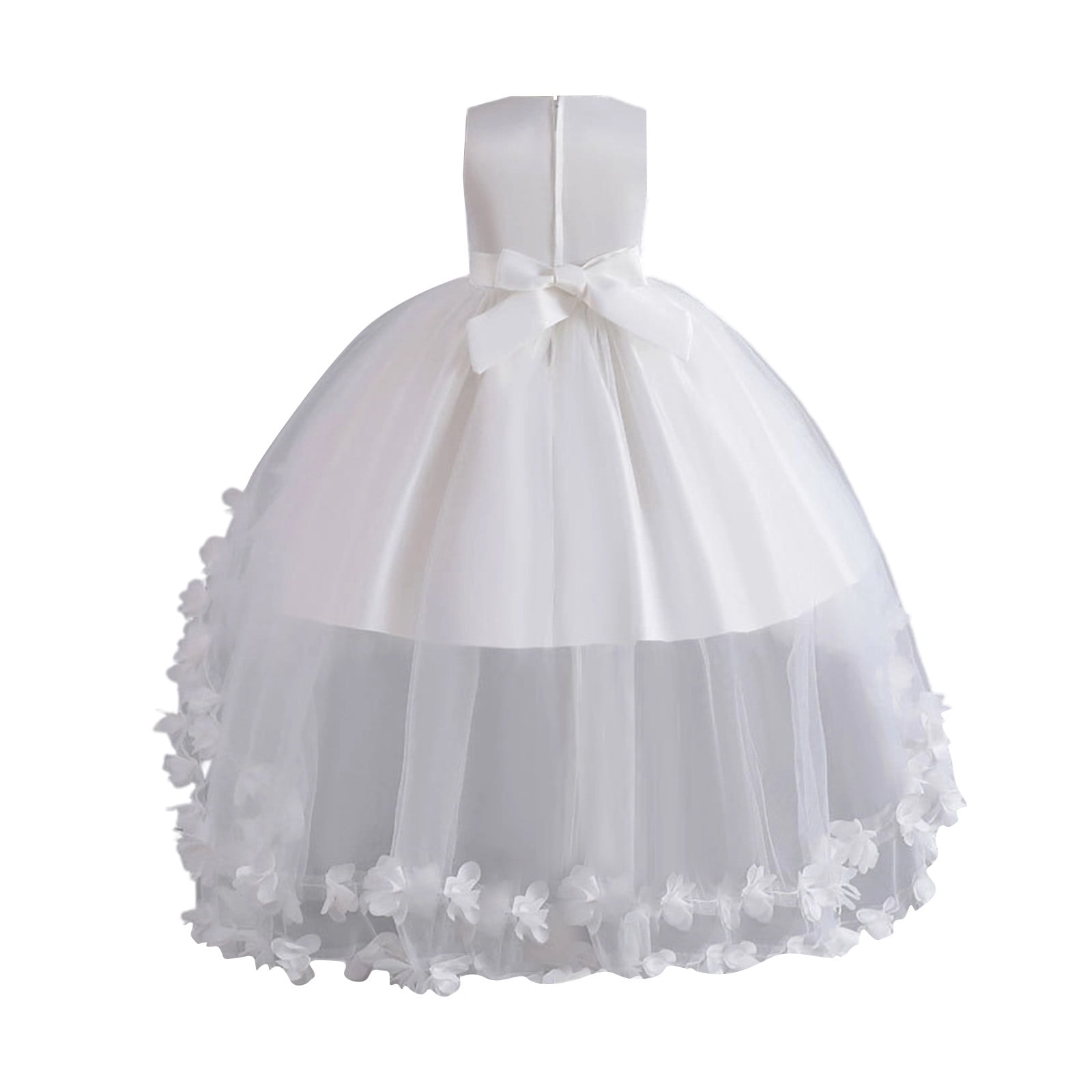 Tisuna Elegant Girls Dress Floral Print Sleeveless Crew Neck Dresses ...