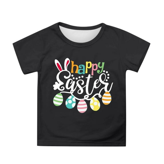 Tisuna Girl'S T-Shirts For Easter Cartoon Print Short Sleeve Crew Neck ...