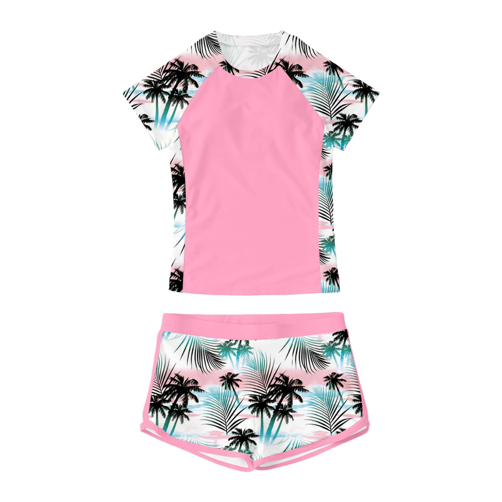 Tisuna Girls Two Piece Swimwear Set Summer Beach Pool Outfit Floral ...
