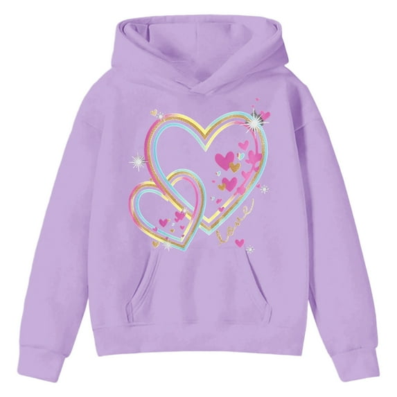 Tisuna Hoodie For Child Girls 67 Print Long Sleeve Hooded Tops ...