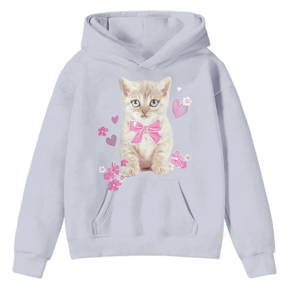 Tisuna Hoodie For Child Girls 67 Print Long Sleeve Hooded Tops ...
