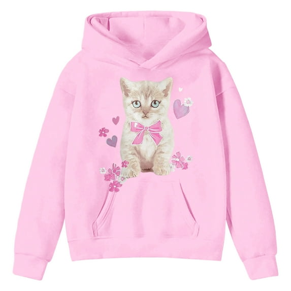 Tisuna Hoodie For Child Girls 67 Print Long Sleeve Hooded Tops ...