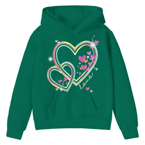 Tisuna Hoodie For Child Girls 67 Print Long Sleeve Hooded Tops ...