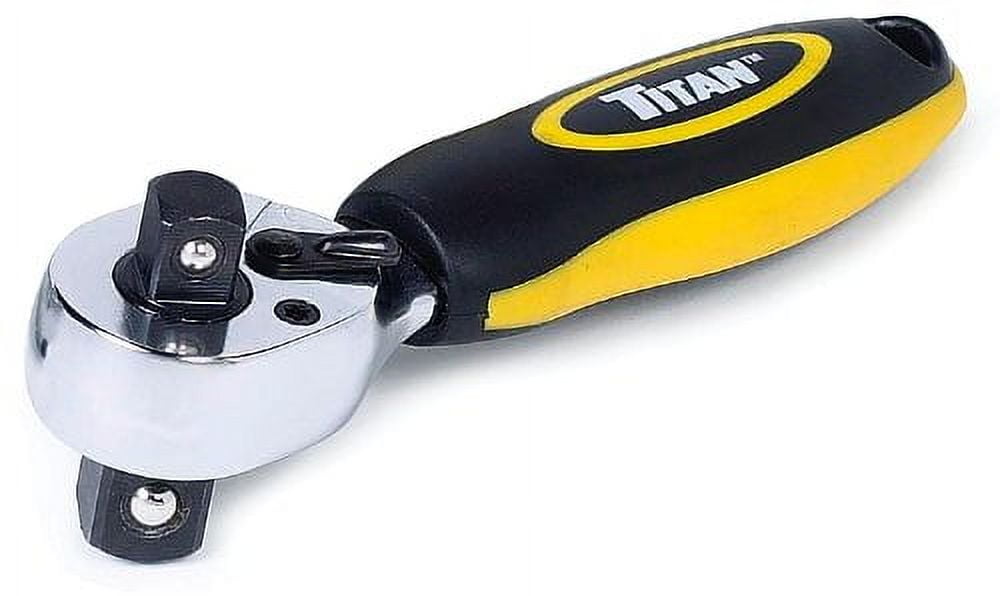 Titan 11051 Stubby Ratchet, 3/8 and 1/2 Inch Drive, Compact and Durable ...