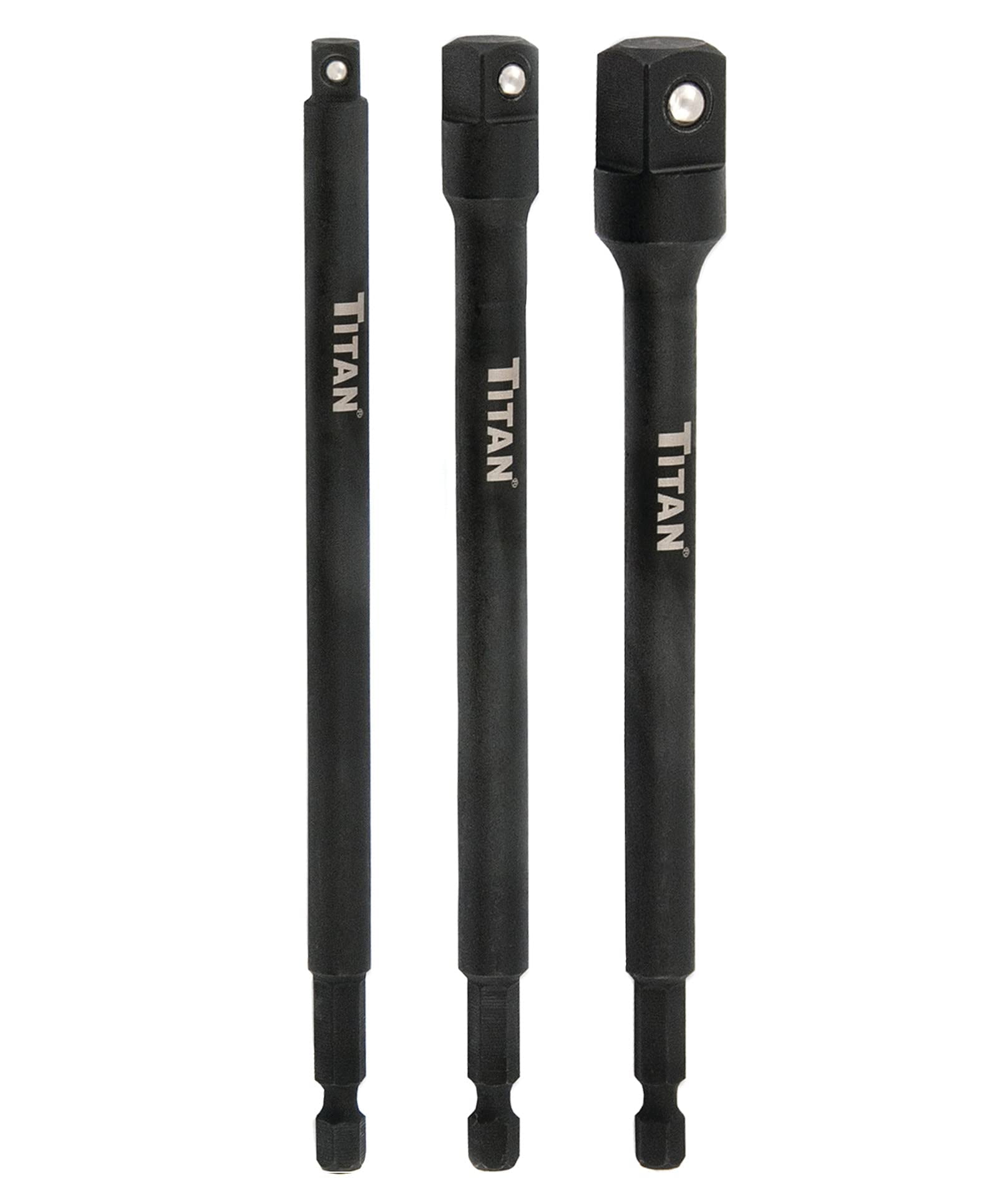 Titan 12086 3-Piece 6-Inch Socket Adapter Set (1/4, 3/8 and 1/2-Inch ...