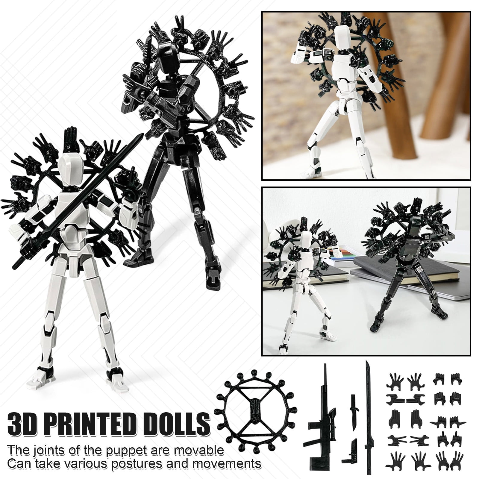 Titan 13 Action Figure, 3D printed Jointed Action Figures, 10 Pairs of ...