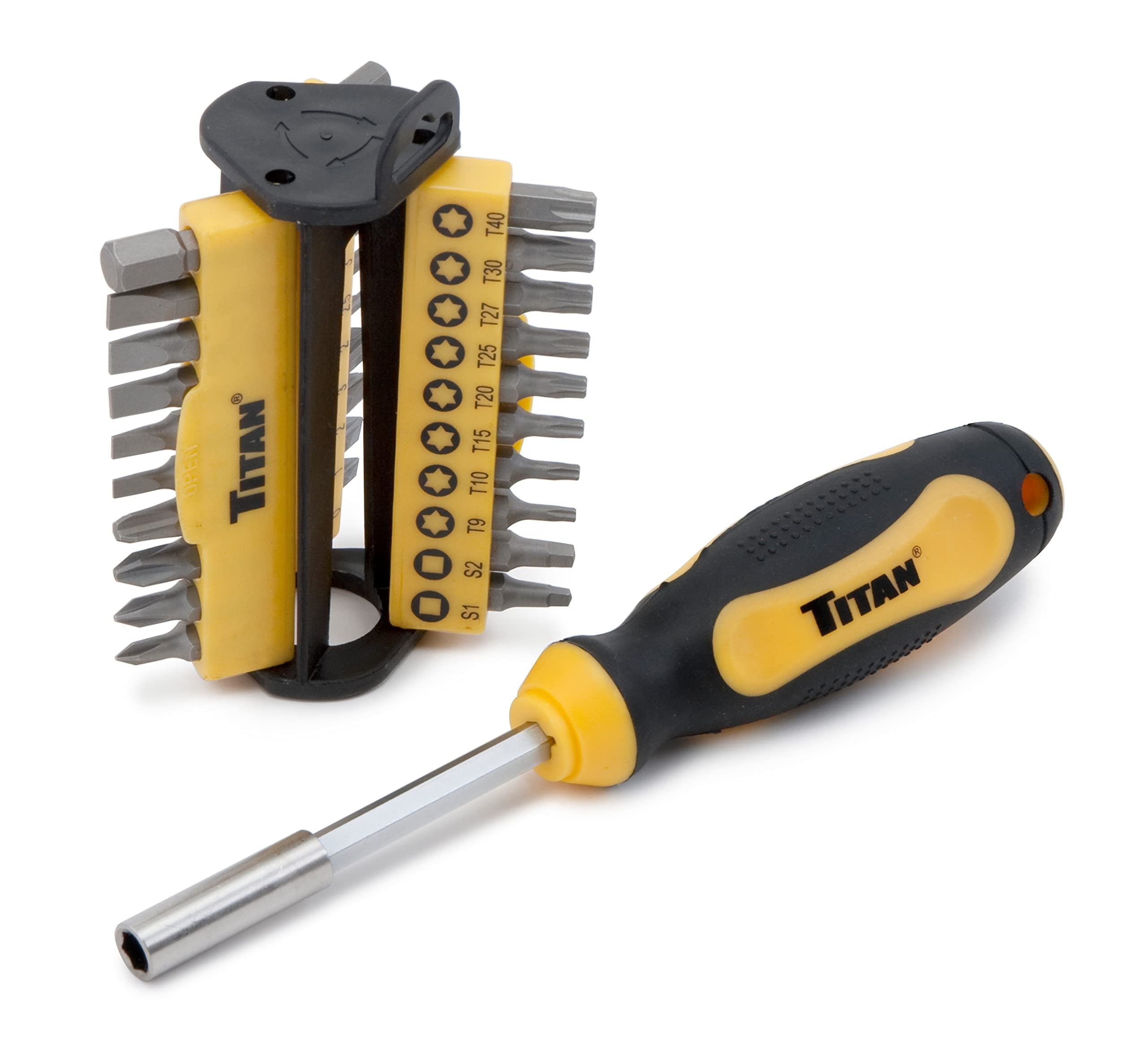 Titan 16068 31-Piece Multi-Bit Screwdriver Set | Slotted, Hex, Phillips ...
