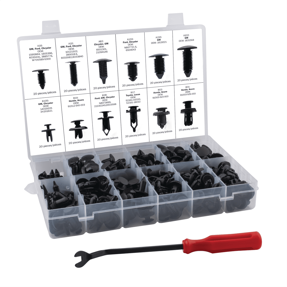 Titan 240 pc. Universal Push Pin Retainer Kit with Removal Tool ...