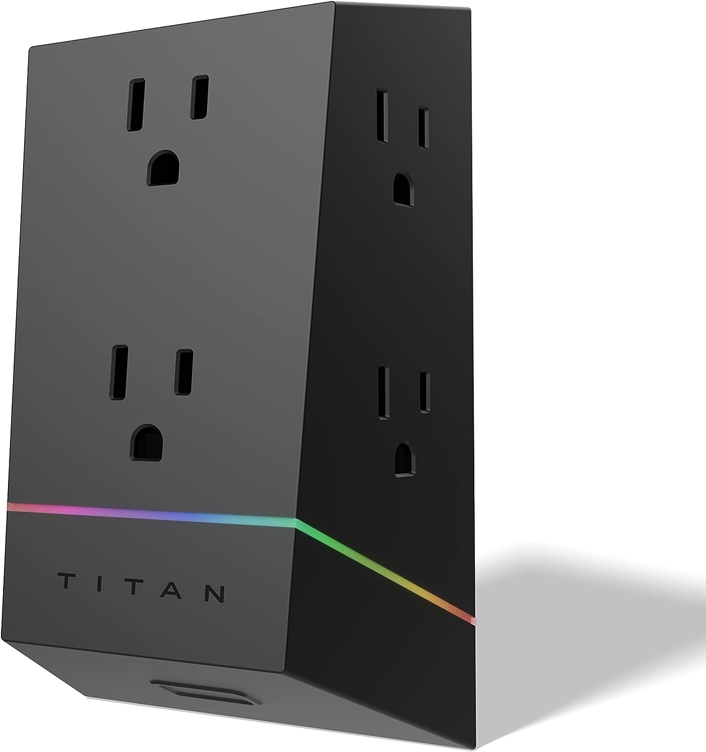Titan 6-Outlet Surge Protector, LED Light Strip with Full Spectrum ...