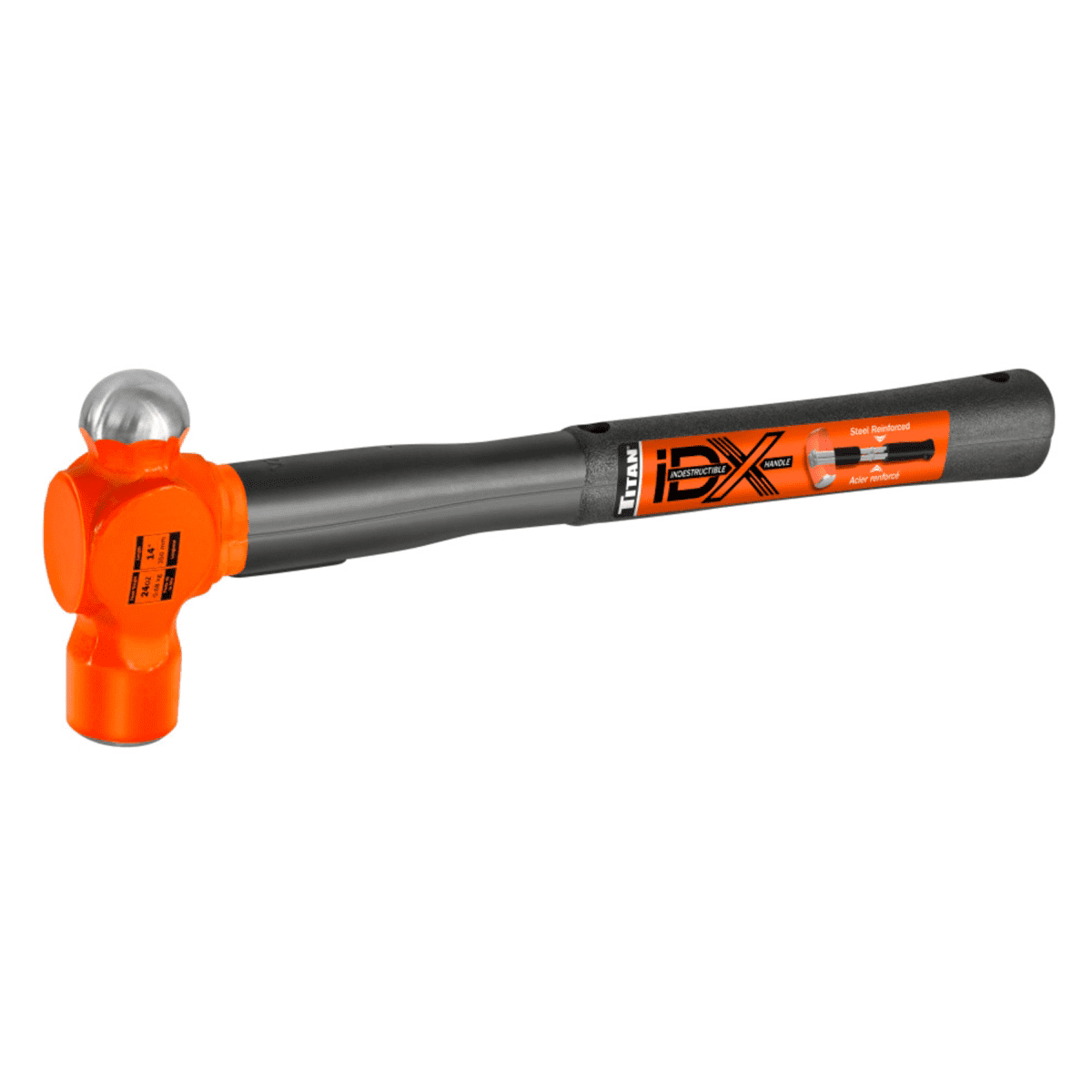 Titan IDX 24 oz. Indestructible Ball Pein Hammer - Walmart.com