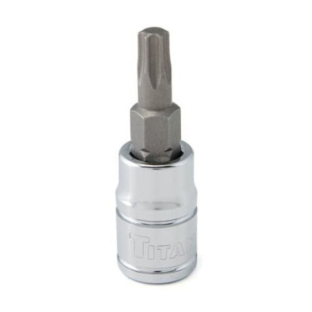 Titan 66927 T27 Star Bit Socket, 1/4" Drive, Chrome Vanadium Steel ...