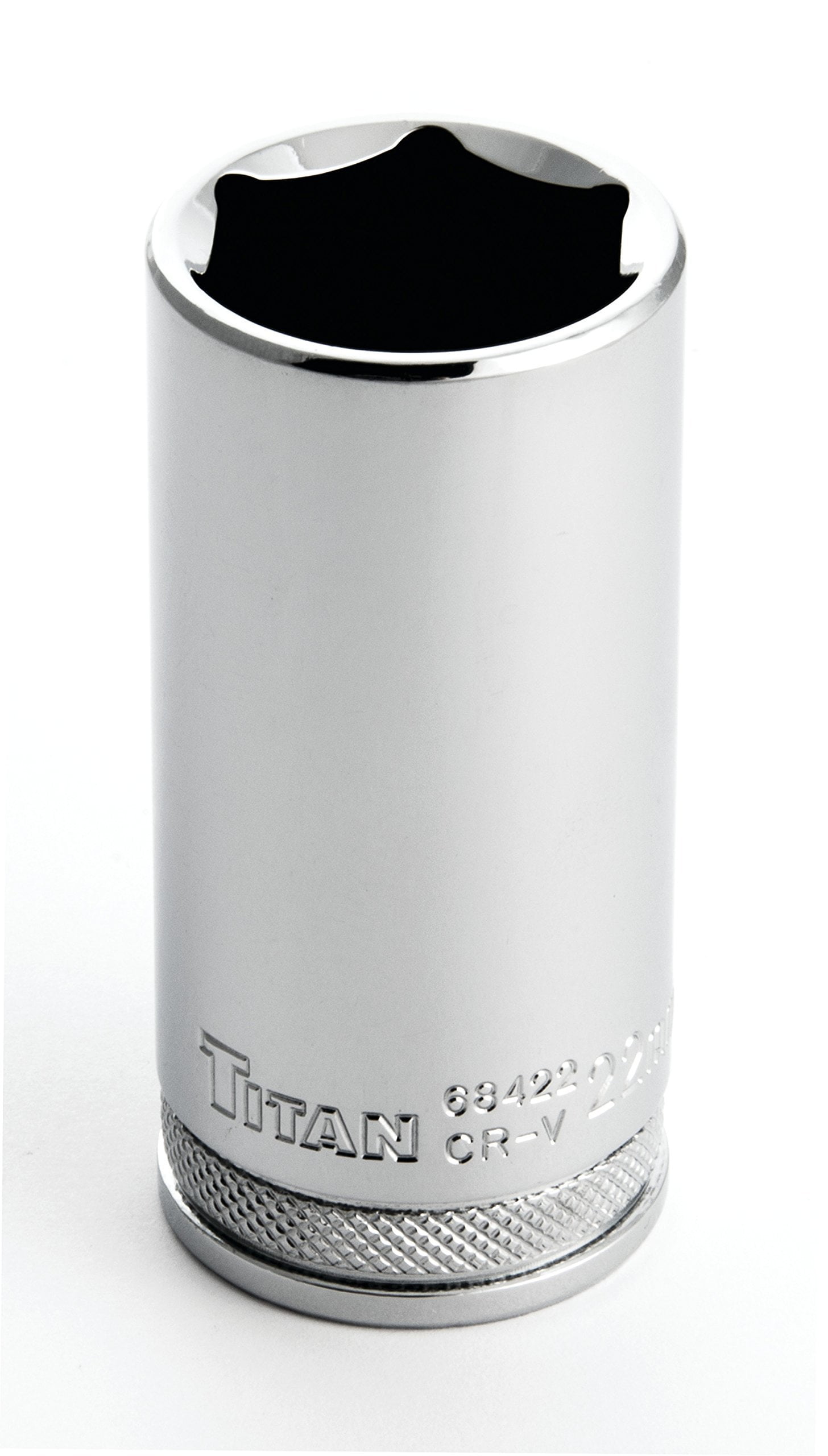 Titan 68422 22mm 3/8-Inch Drive 6 Point Socket - Walmart.com