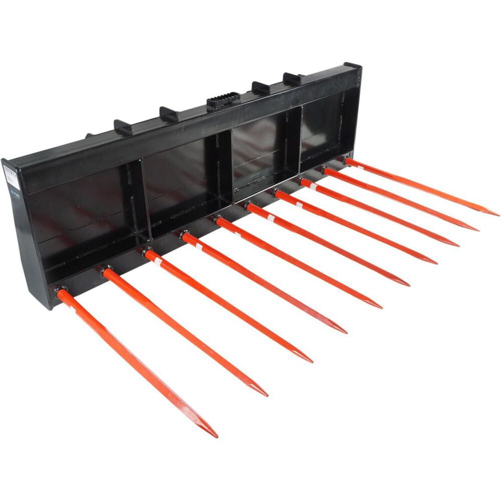 Titan Attachments 72" Tine Fork Bucket with Ten 32" C1 Hay Spears, SSQA ...