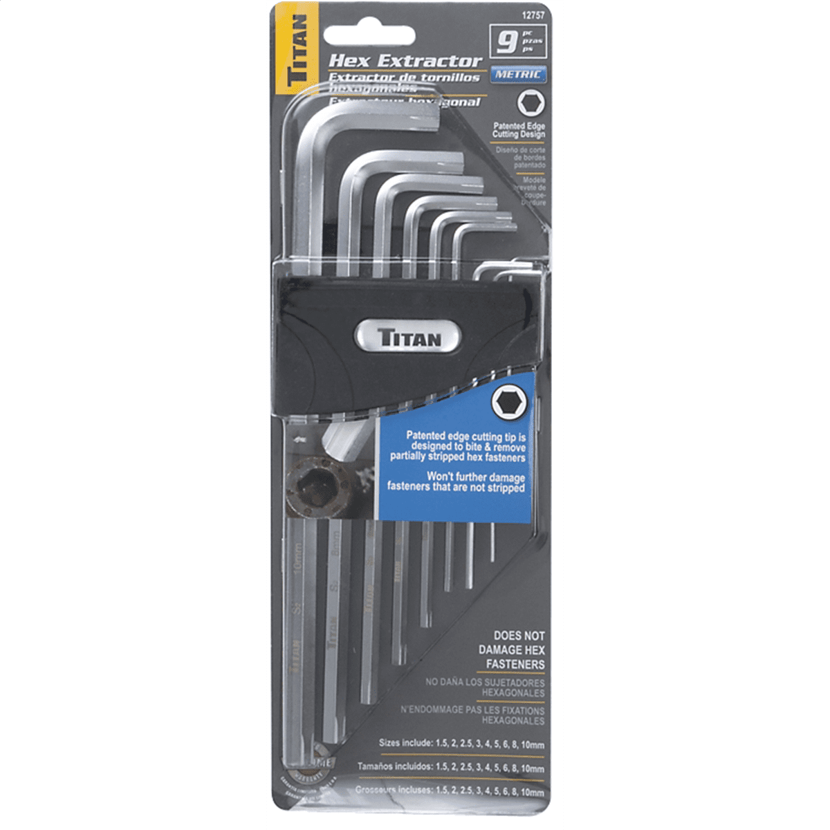 Titan 9-Piece Metric Damaged Cap Screw Extractor Set - Walmart.com
