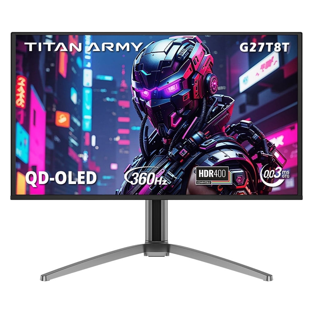 Titan Army G27T8T 27-Inch, Flat 16:9 QD OLED QHD 360Hz Gaming Monitor ...