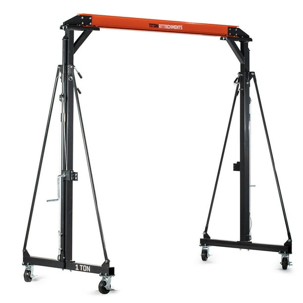 Titan Attachments 1 Ton Telescoping Gantry Crane, Portable Shop Lift ...
