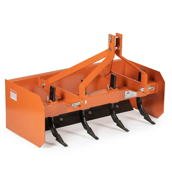 Titan Attachments 4FT Rear Box Blade Scraper Grader, 4 Scarifier Teeth ...