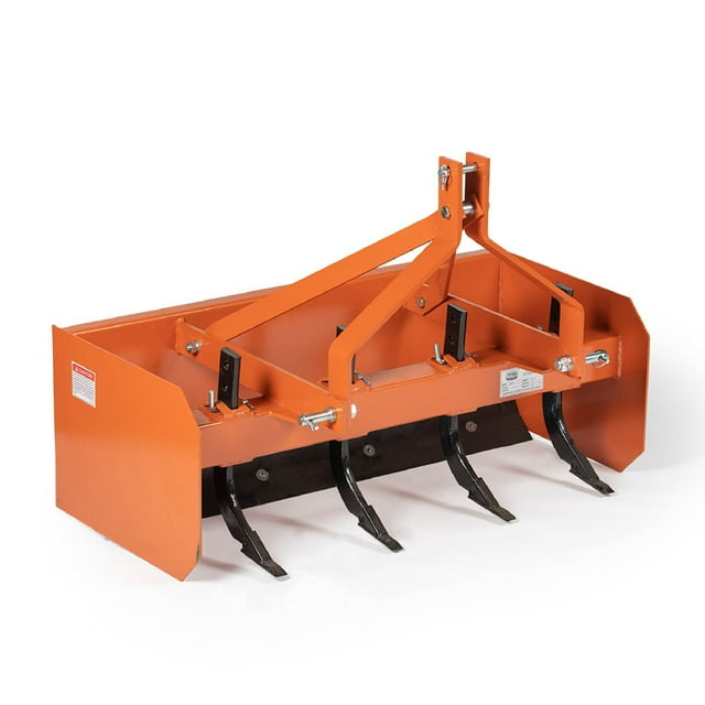 Titan Attachments 4FT Rear Box Blade Scraper Grader, 4 Scarifier Teeth ...