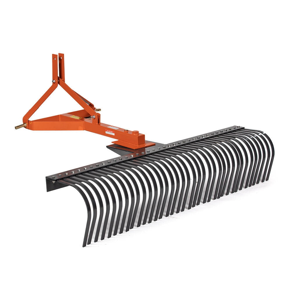 Titan Attachments 6 FT Compact Tractor Landscape Rake, Category 1, Tow ...