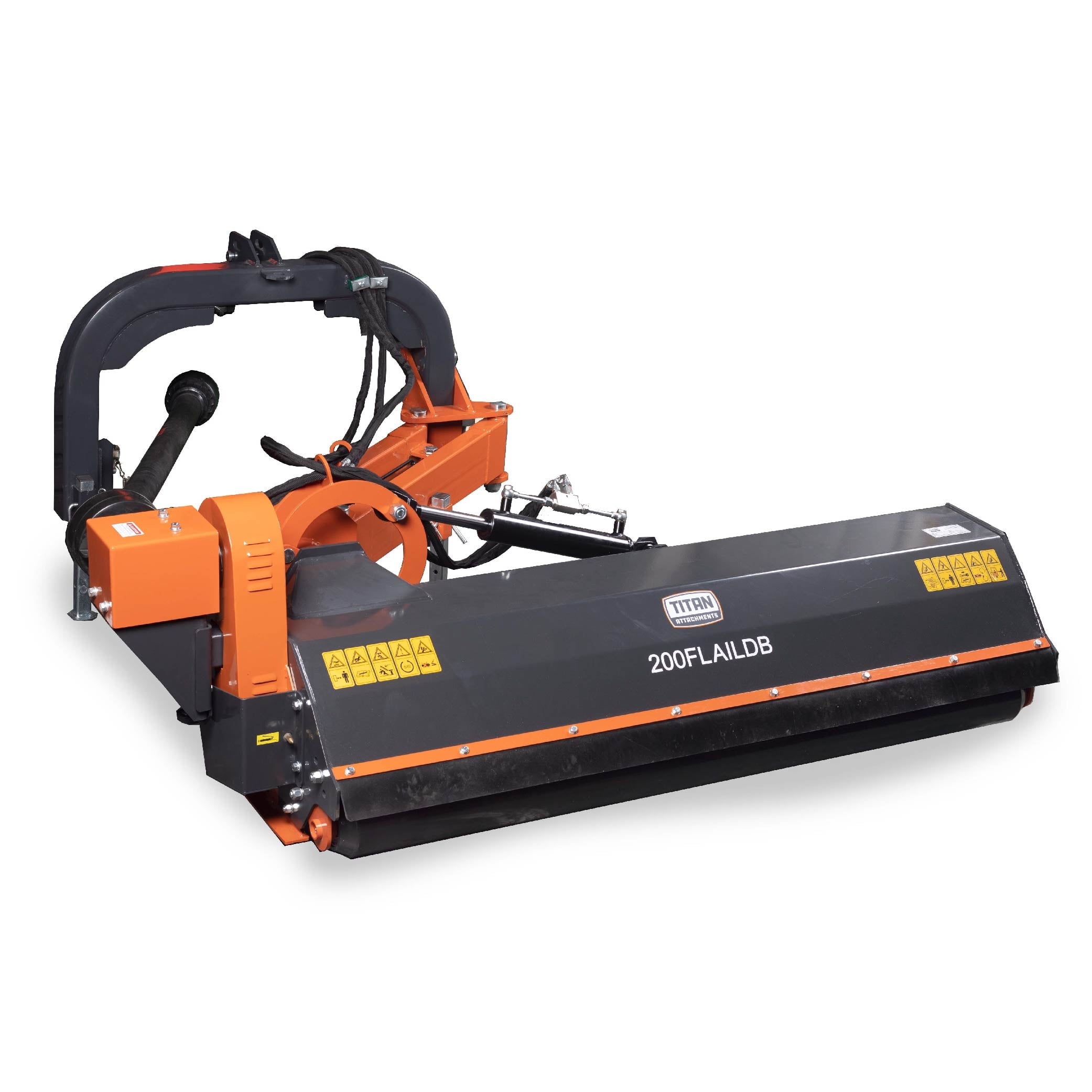 Titan Attachments 3 Point 78" Offset Flail Ditch Bank Mower for Cat 2 Tractors, 70-90HP, PTO ...