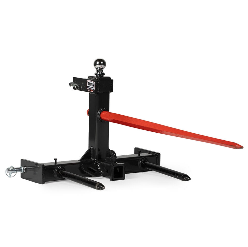 Titan Attachments 3 Point Gooseneck Tractor Trailer Hitch, 49" Hay Bale ...