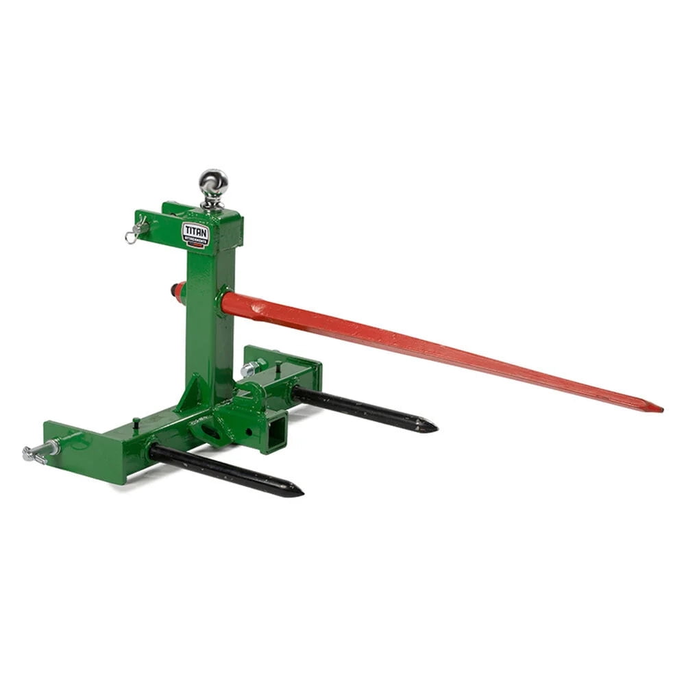 Titan Attachments 3 Point Gooseneck Tractor Trailer Hitch, 49" Hay Bale ...