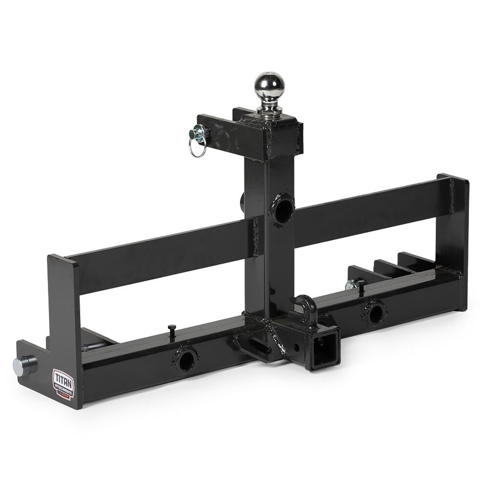 Titan Attachments 3 Point Hitch Receiver with Suitcase Rack, Cat 1/Cat ...