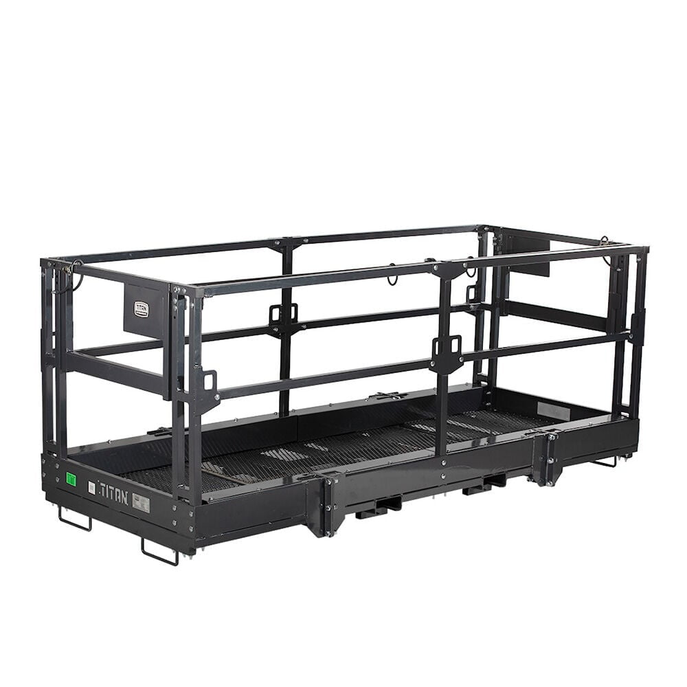Titan Attachments 4' x 9' 8" Mesh Telehandler Work Platform, Safety Man ...