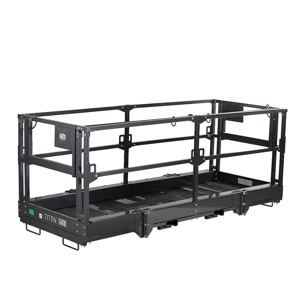 "Titan Attachments 4'x9'8"" Safety Cage Work Platform, Forklift ...