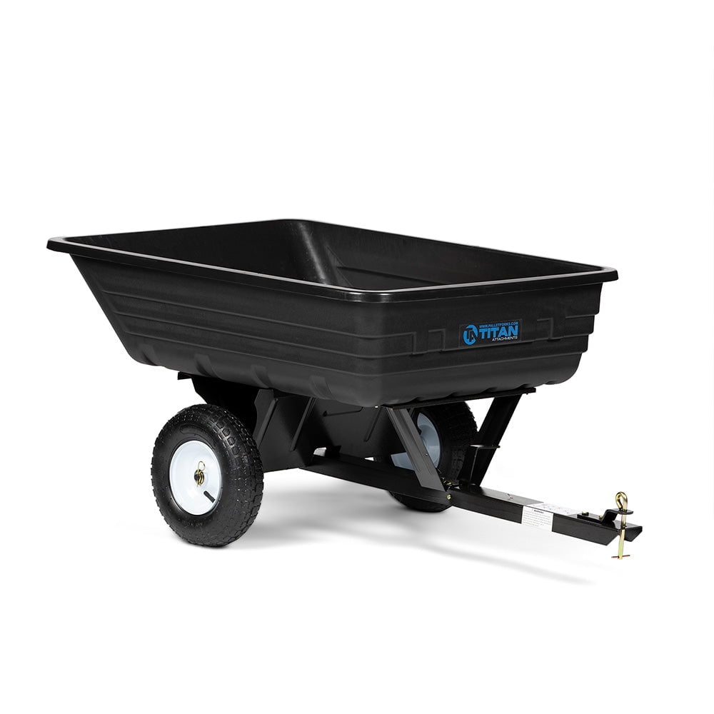 Titan Attachments 400 LB (10 Cu. Ft.) Economy Dump Cart, Tow-Behind ...
