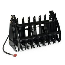 Titan Attachments 84in Clamshell Root Grapple Rake, Universal Skid Steer Mounting, Twin 3,000 ...