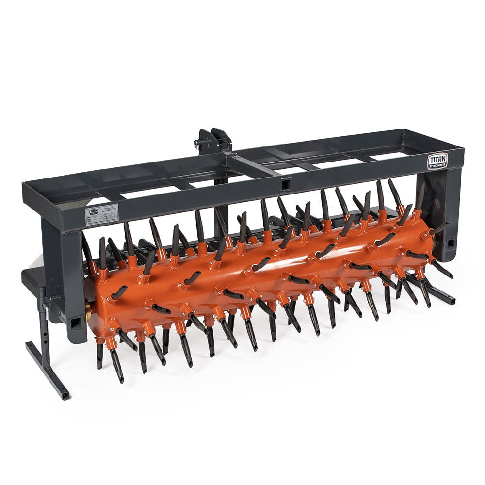 Titan Attachments 62" 3 Point Drum Filled Plug Aerator, Fits Cat 1 And ...
