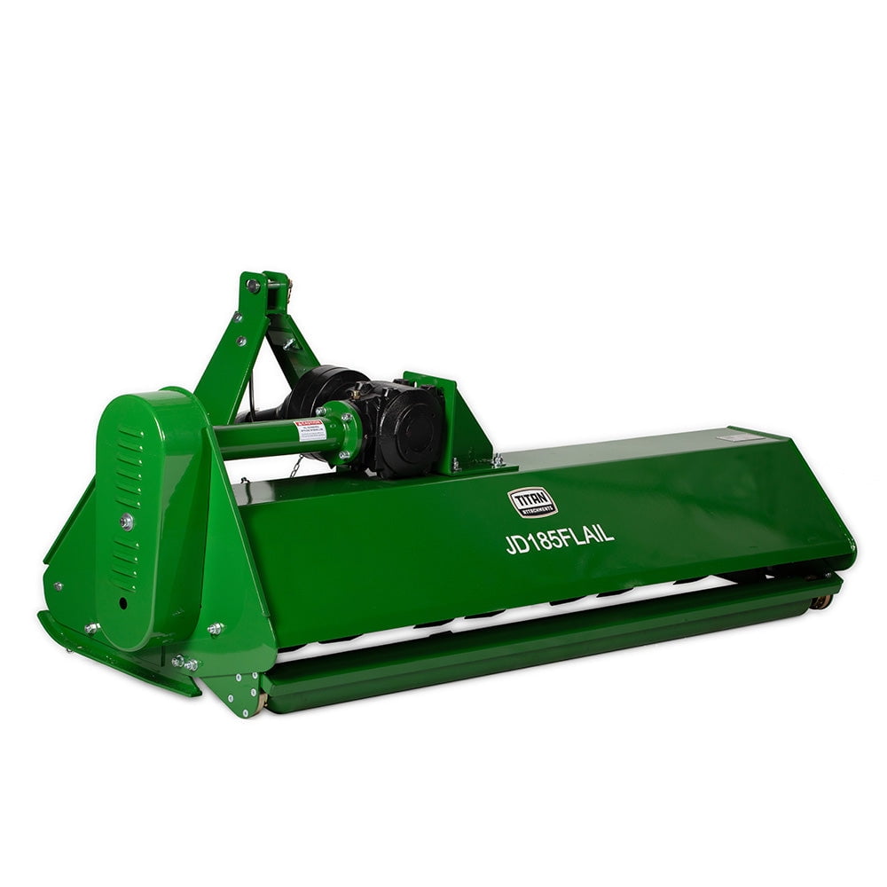 Titan Attachments 3 Point Flail Mower, 72" Green Finish Fits Cat 1 ...