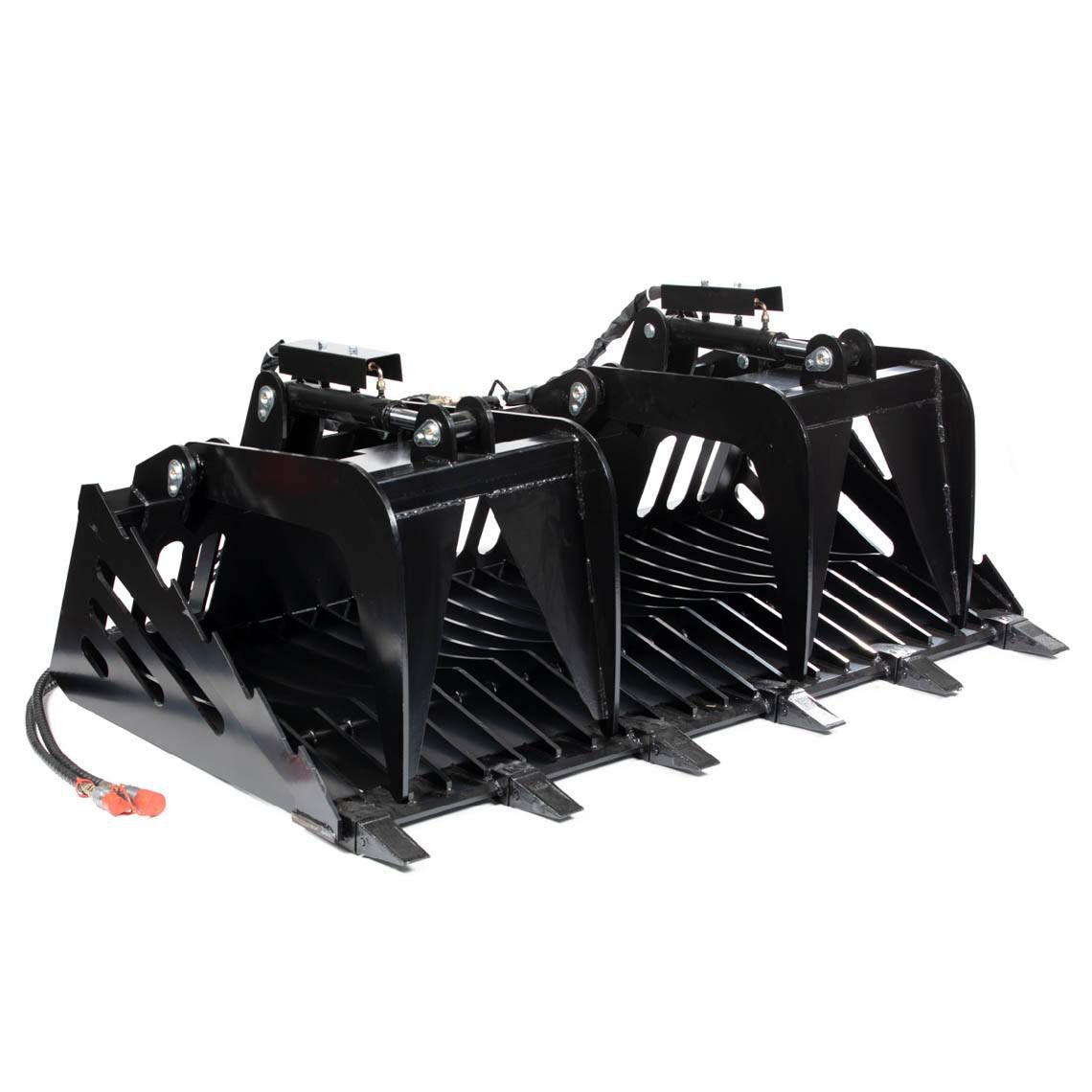 Titan Attachments 72-in Fine Grade Rock Grapple Skeleton Rake with ...