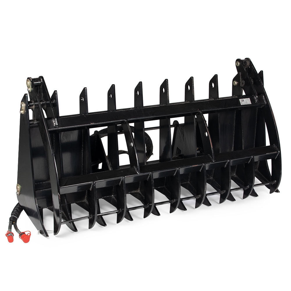 Titan Attachments 72in Clamshell Root Grapple Rake, Universal Skid ...