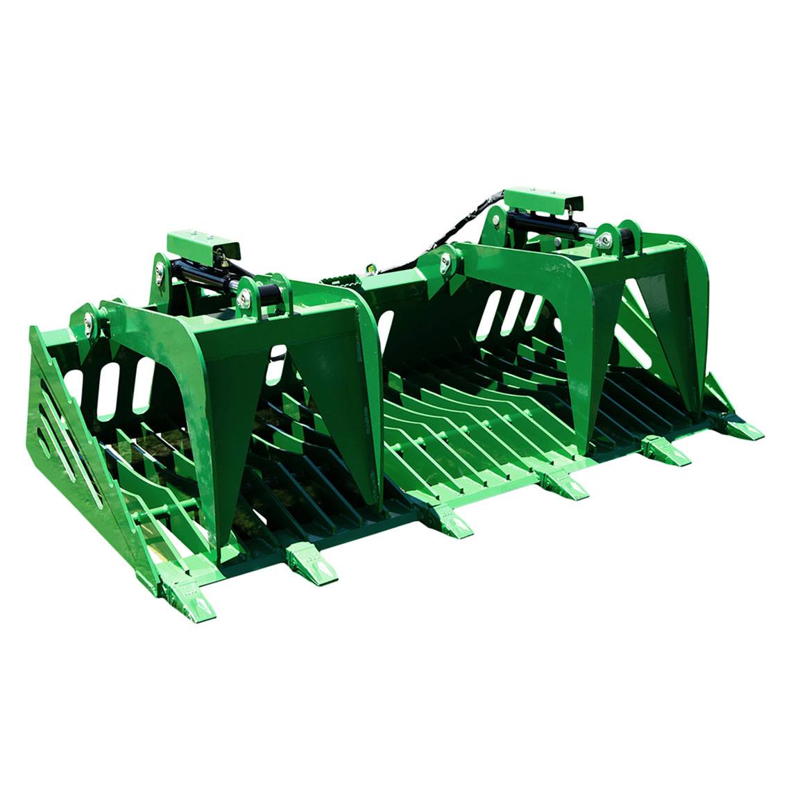 Titan Attachments 82-in Fine Grade Rock Grapple Skeleton Rake W/ Teeth ...