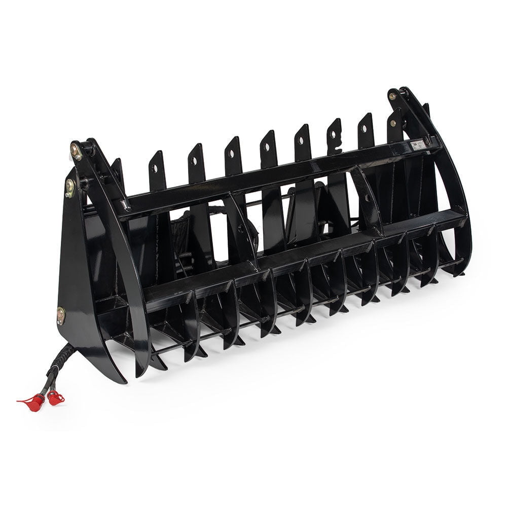 Titan Attachments 84in Clamshell Root Grapple Rake, Universal Skid Steer Mounting, Twin 3,000 ...