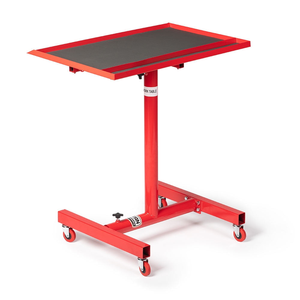 Titan Attachments Rolling Workshop Table, 200 LB, Adjustable, Red ...