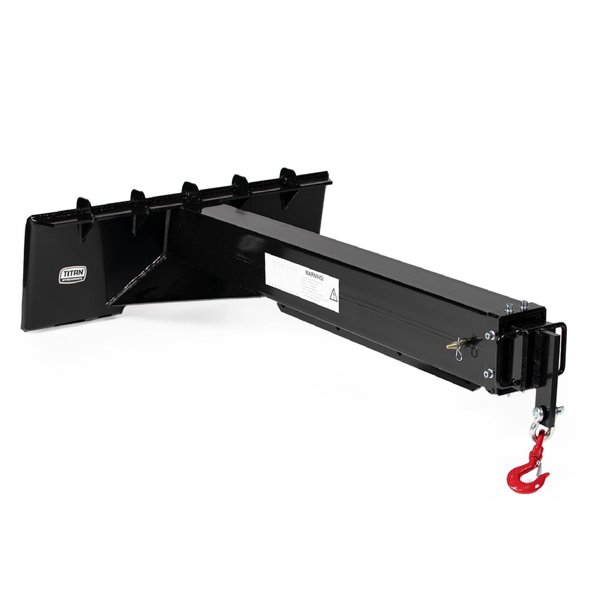 Titan Attachments Adjustable Skid Steer Industrial Crane Jib Attachment with 3 Ton Hook, Manual ...